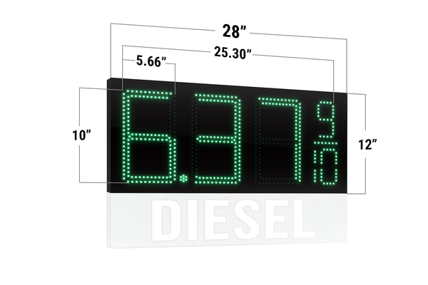 Versatile Range LED Gas Station Digit Signs: 10" to 24" - Bright, Dura