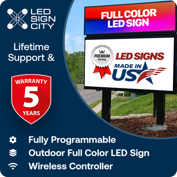3’x1’ Commercial Outdoor LED Sign Board: P6, P6, P10
